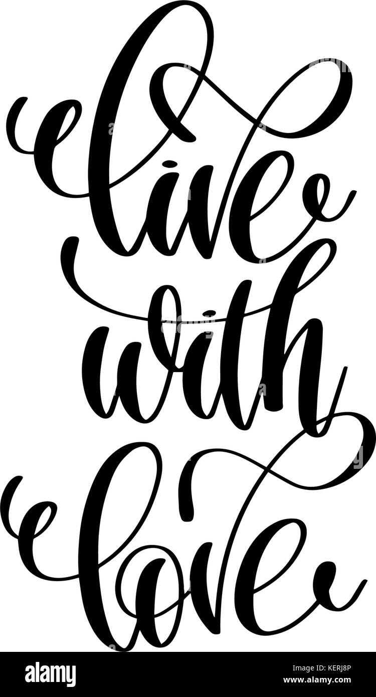 Live vector lettering Black and White Stock Photos & Images - Alamy