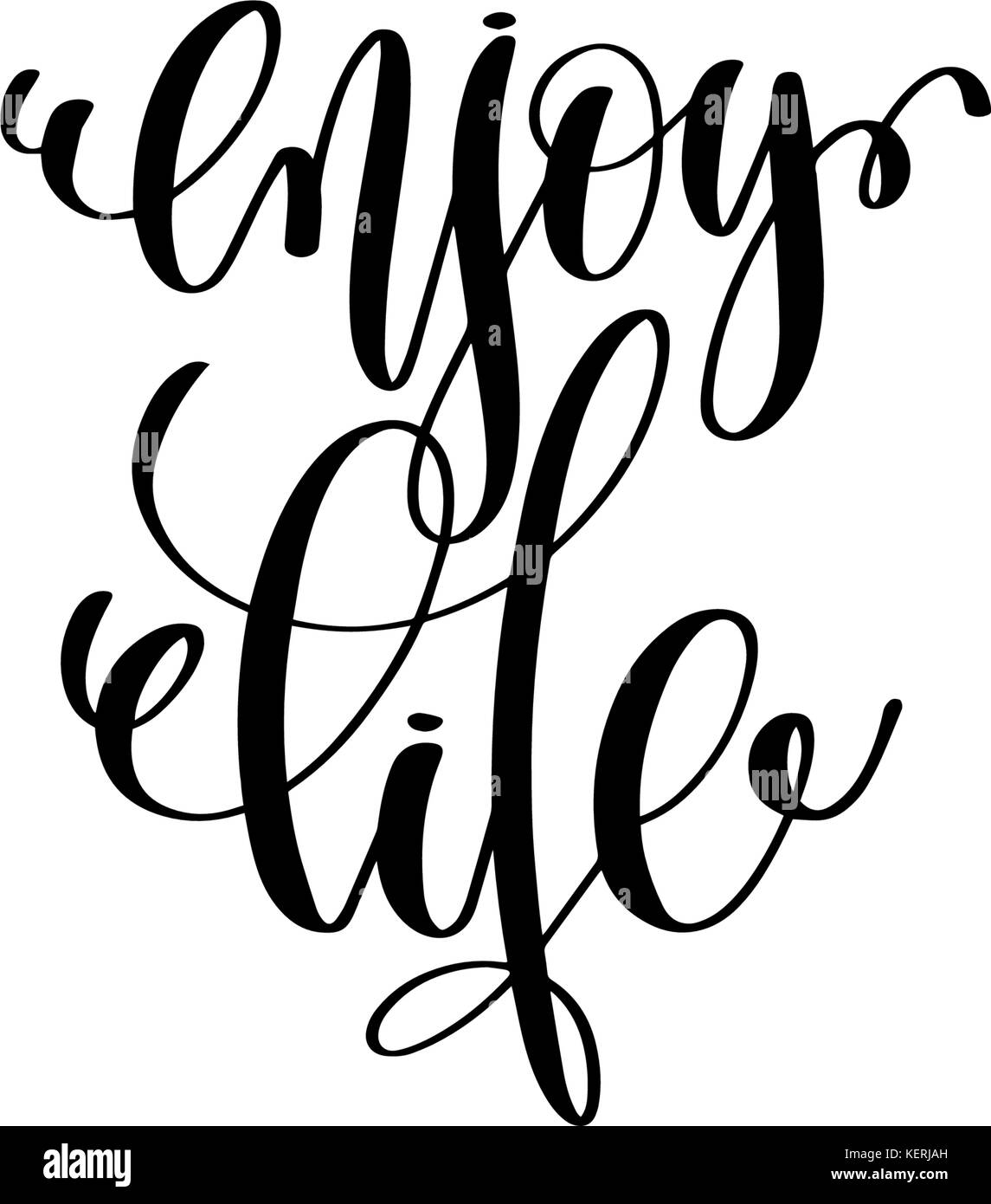 enjoy life hand written lettering positive quote Stock Vector Image ...