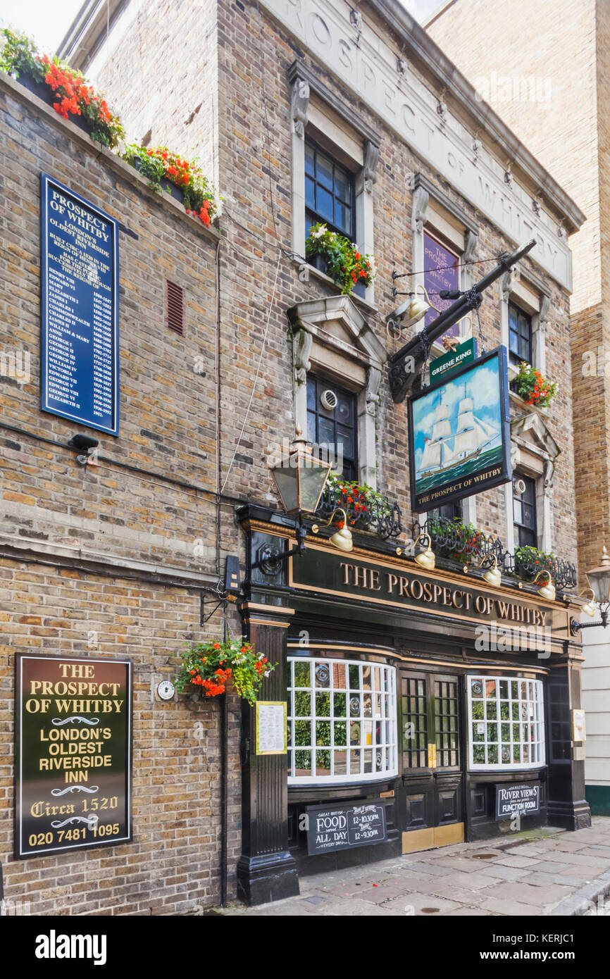 England, London, Wapping, The Prospect of Whitby Riverside Pub Stock ...