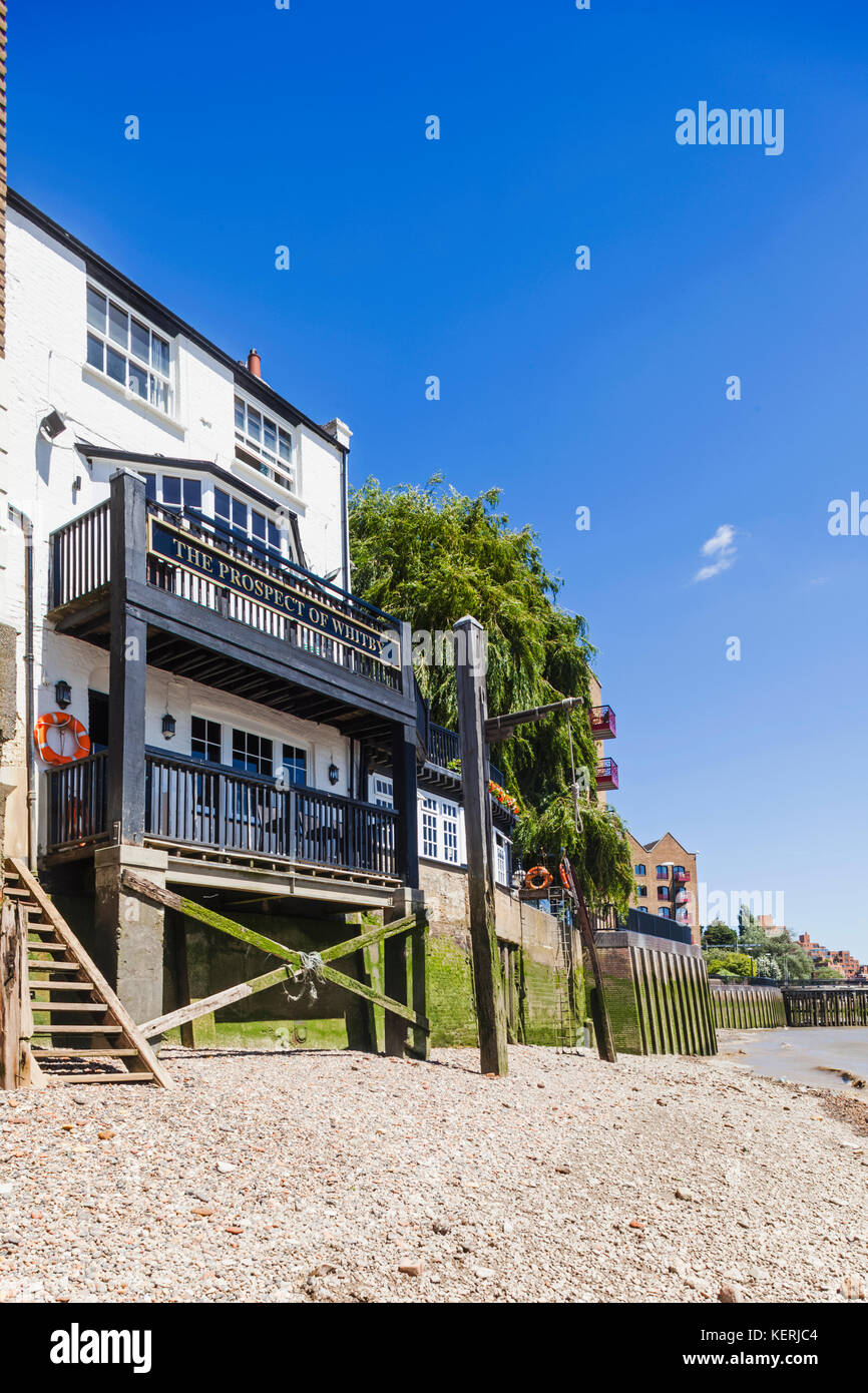 England, London, Wapping, The Prospect of Whitby Riverside Pub Stock ...