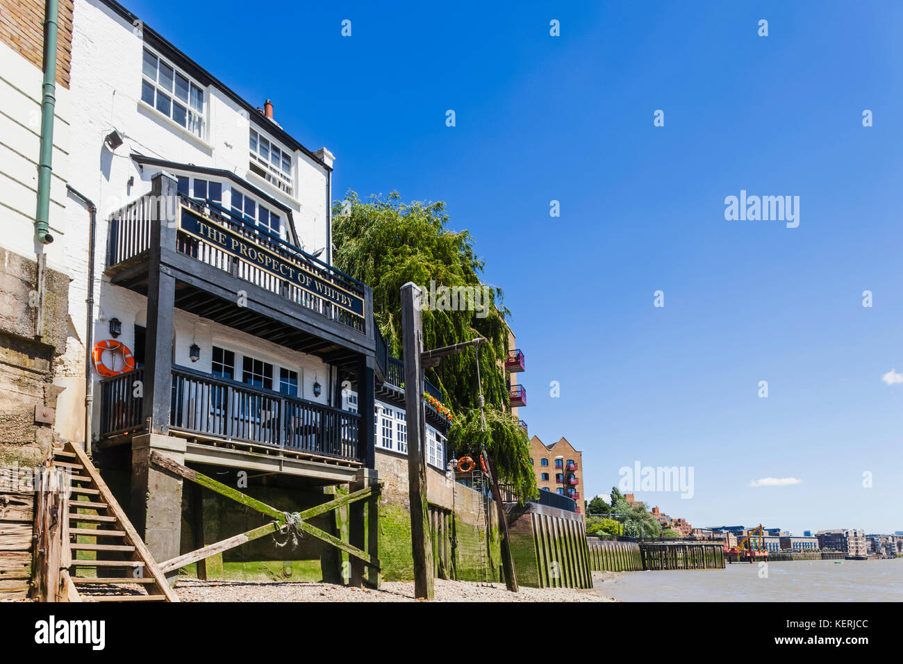 England, London, Wapping, The Prospect of Whitby Riverside Pub Stock ...