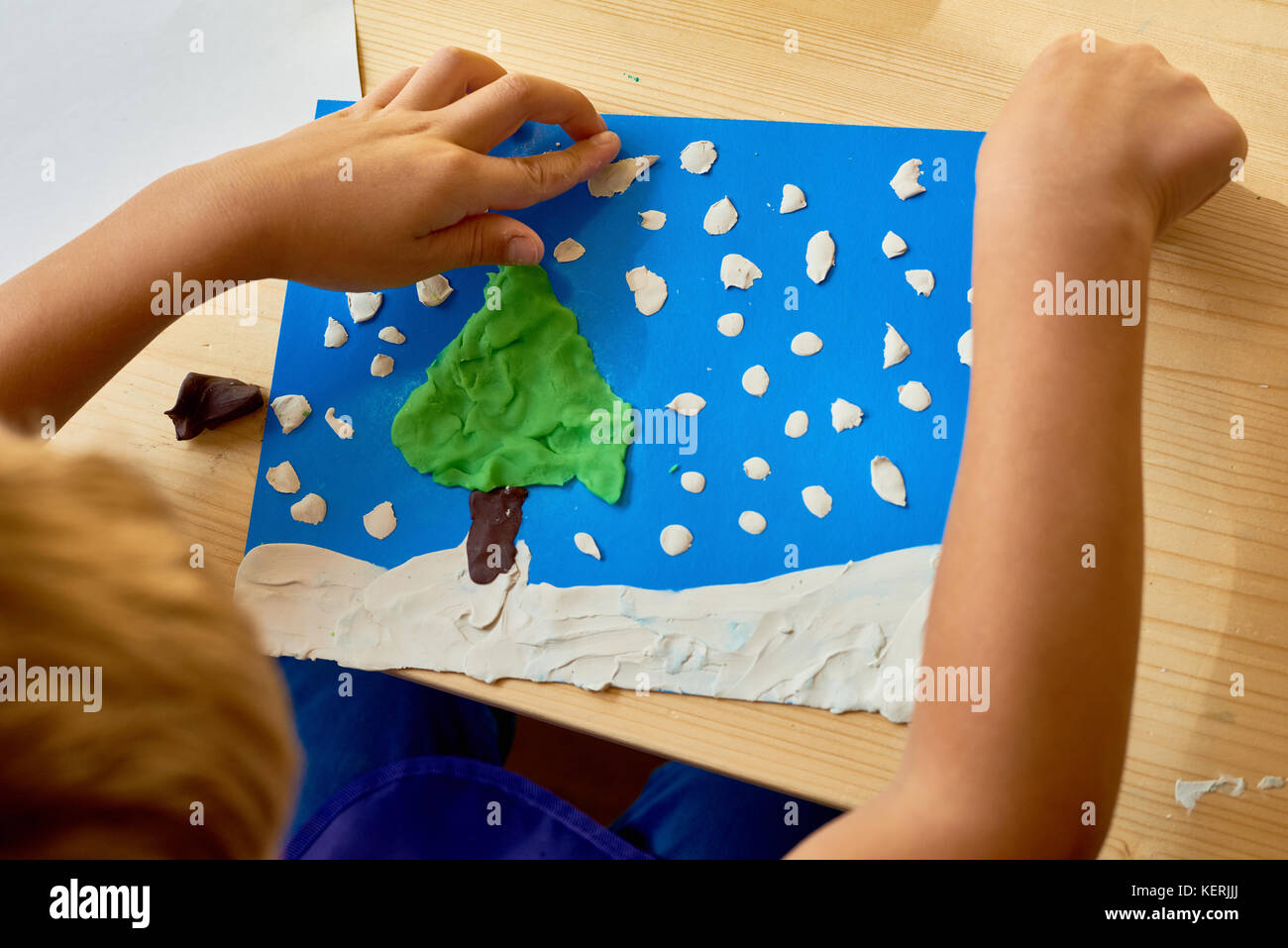 Child Crafting in Development School Stock Photo - Alamy