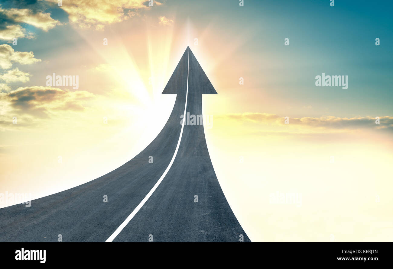 highway road going up as an arrow Stock Photo - Alamy