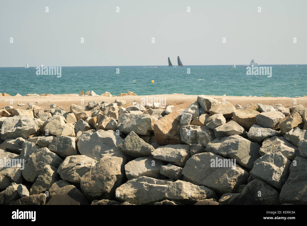 The beach and rocks Stock Photo - Alamy