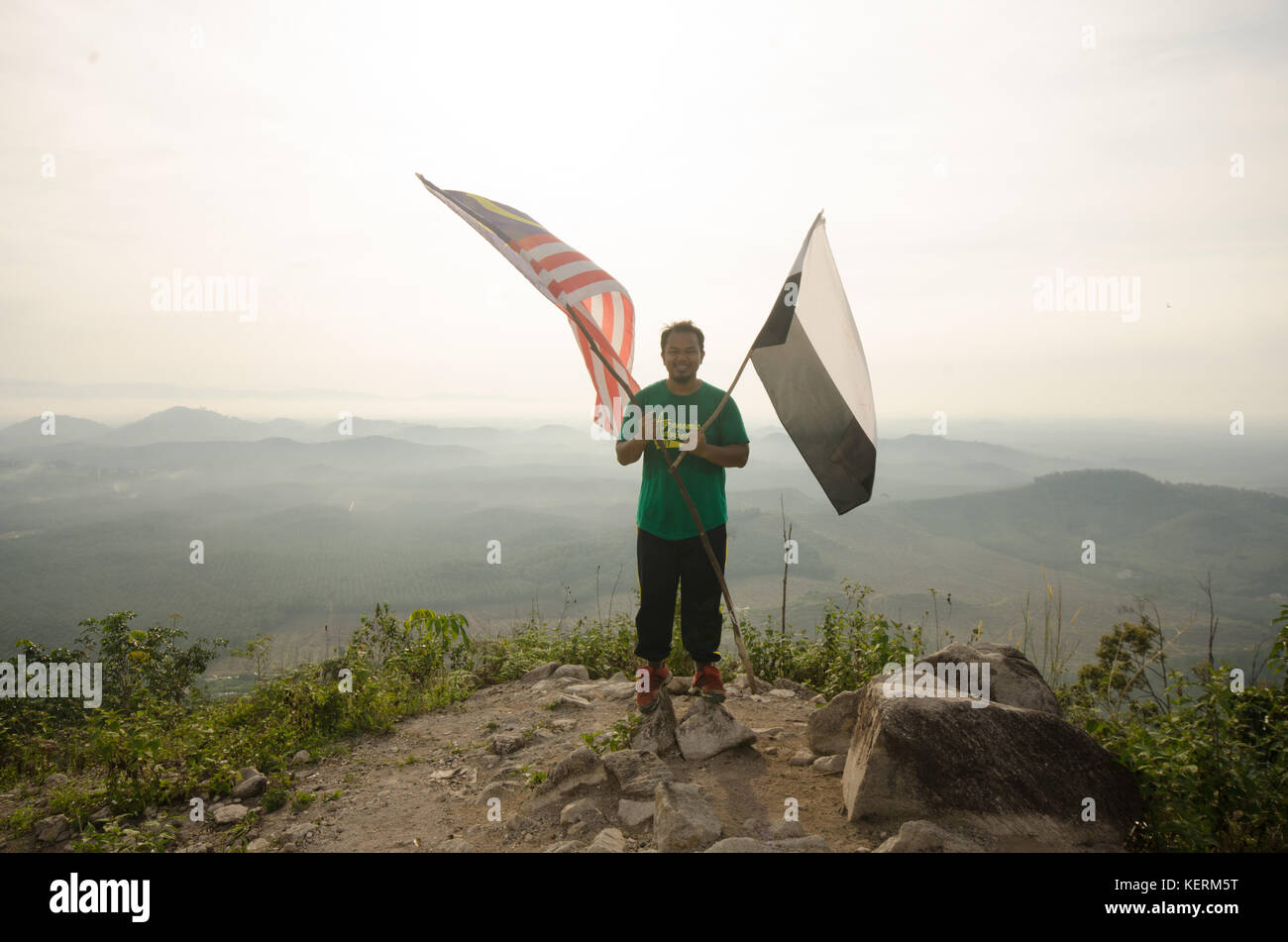 Man Holding Flag Stock Photo - Alamy