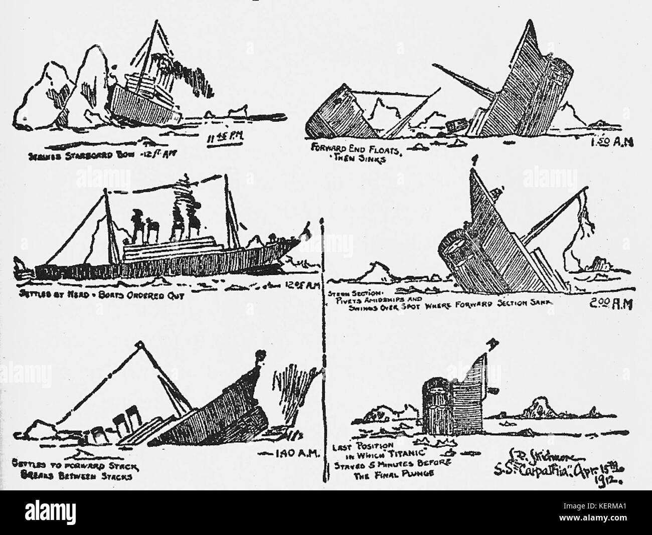 Sinking Of Titanic Black and White Stock Photos & Images - Alamy