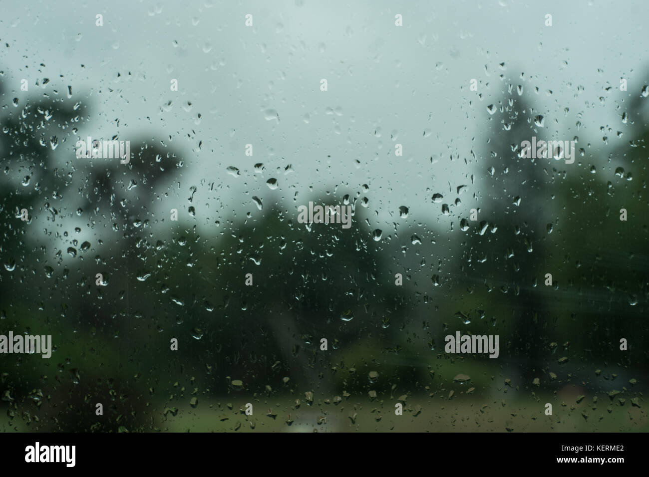 Rainy Grey Day looking out the window Stock Photo - Alamy