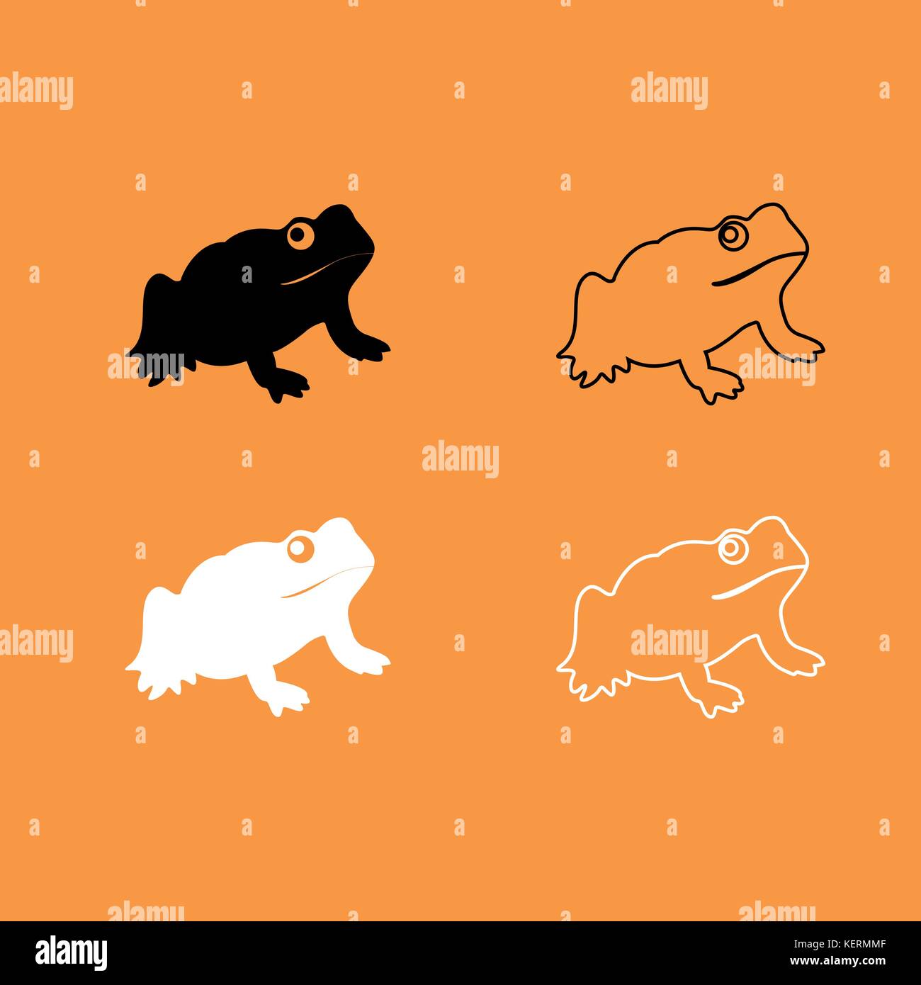 Toad silhouette Stock Vector Images - Alamy