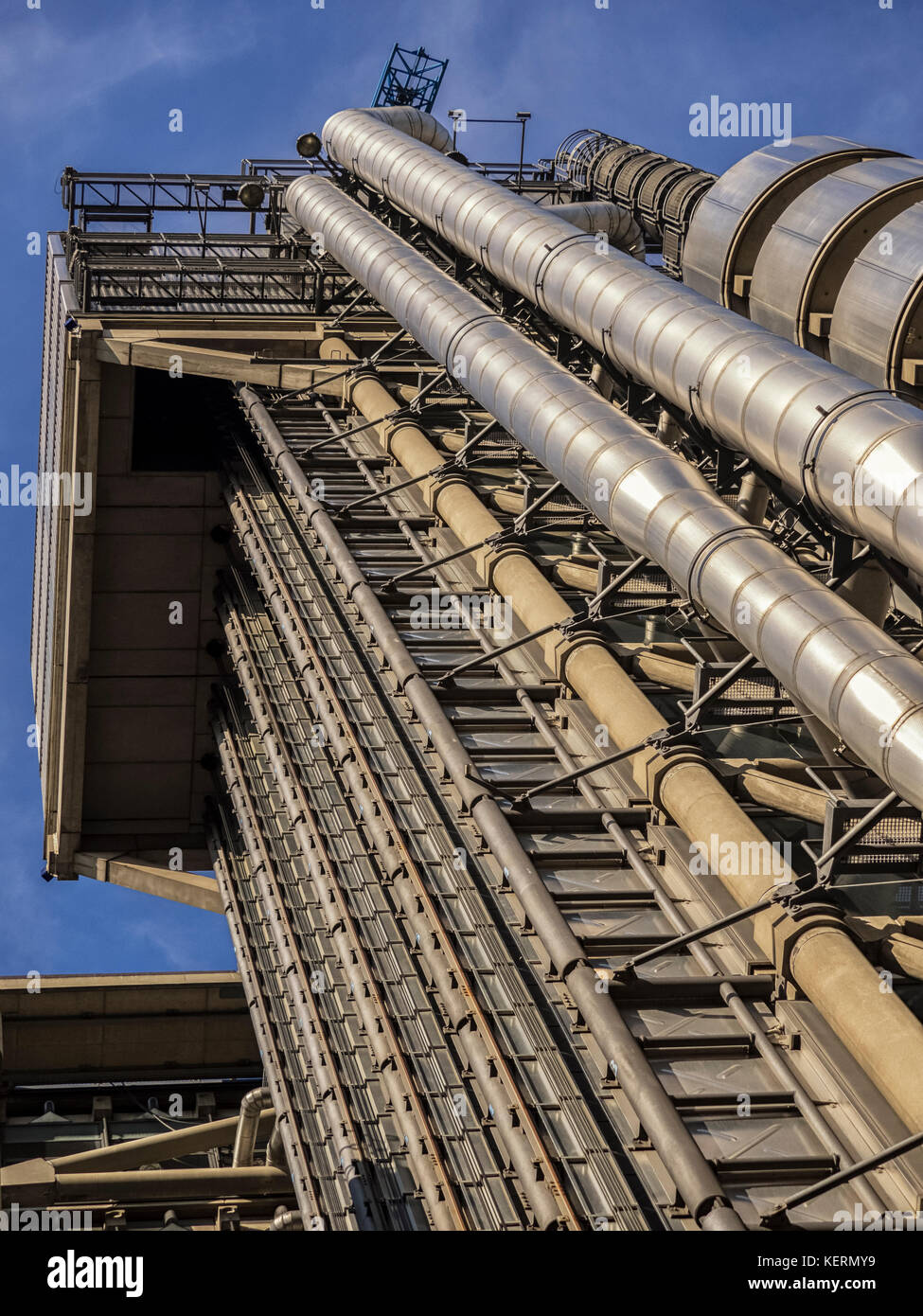 LONDON, UK - AUGUST 25, 2017: Exterior view of the service pipes which ...