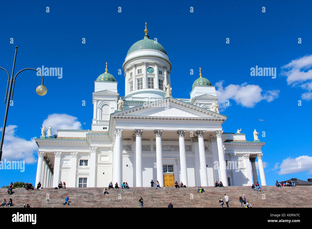 Helsinki Cathedral, Helsinki, Finland. The facade with a large ...