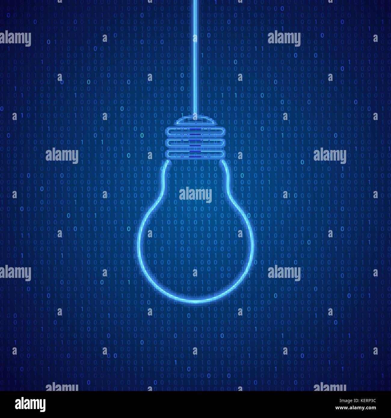 Electric bulb on a digital background. Vector illustration Stock Vector ...