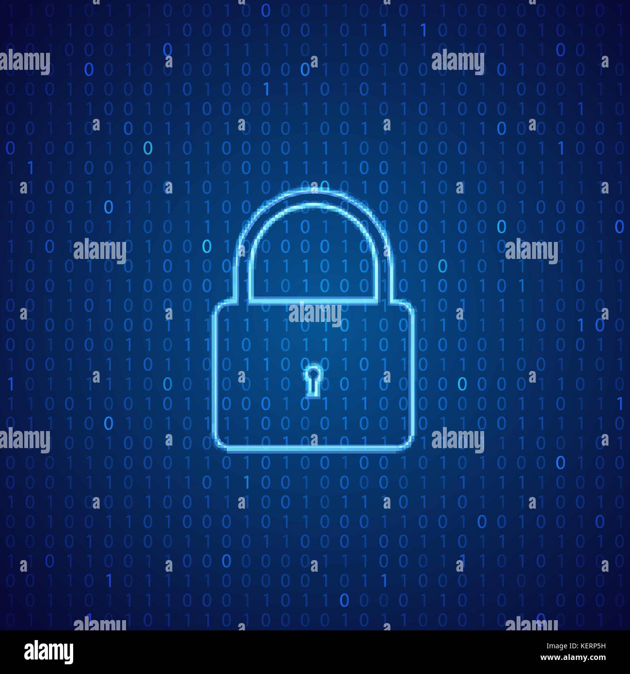 A lock on a digital background. The concept of cybersecurity. Vector ...