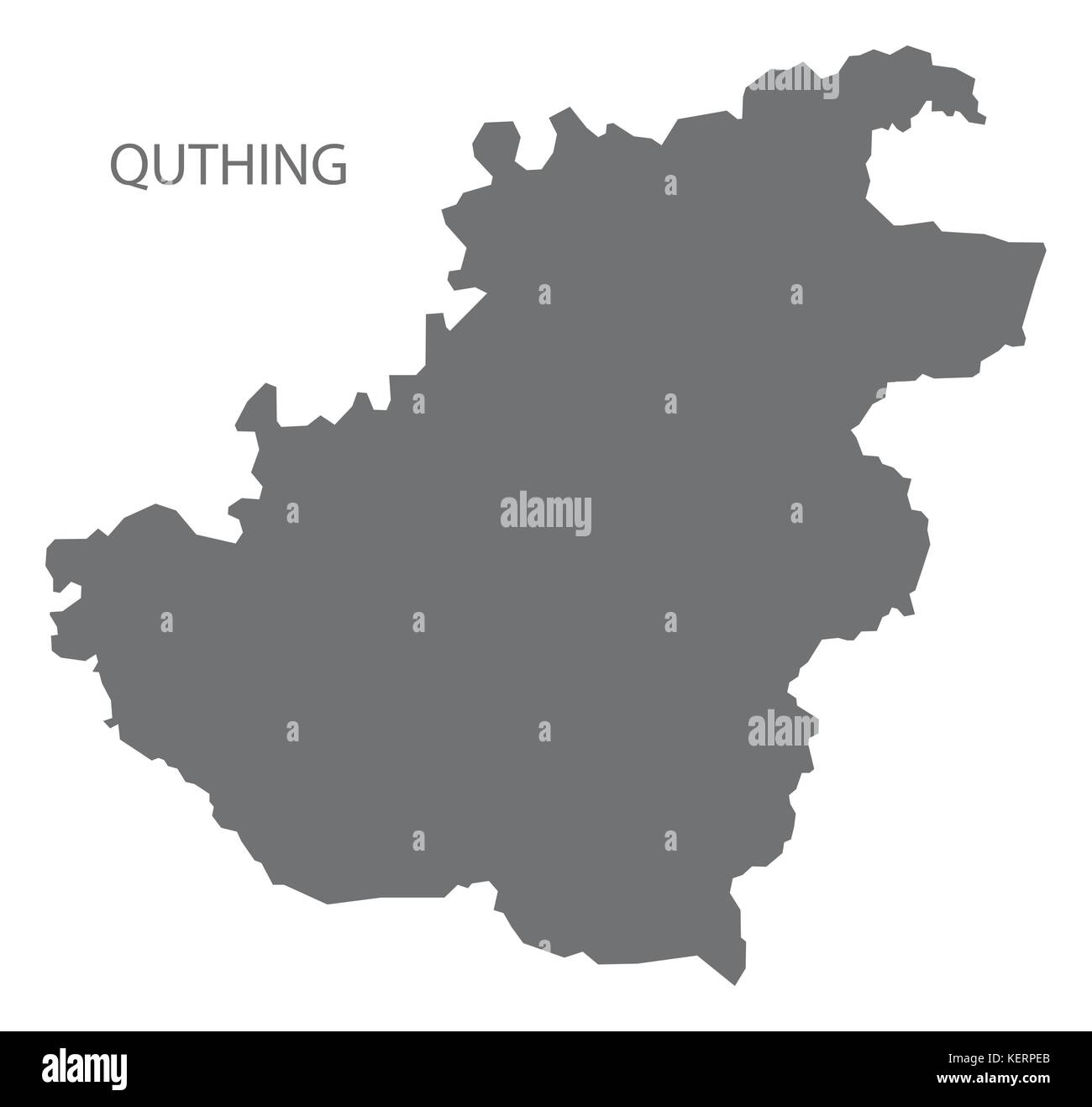 Quthing district map of Lesotho grey illustration silhouette shape ...