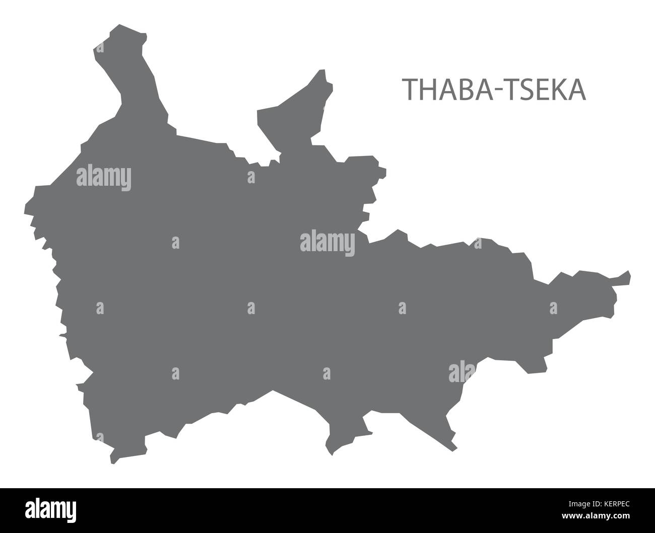 Thaba-Tseka district map of Lesotho grey illustration silhouette shape ...