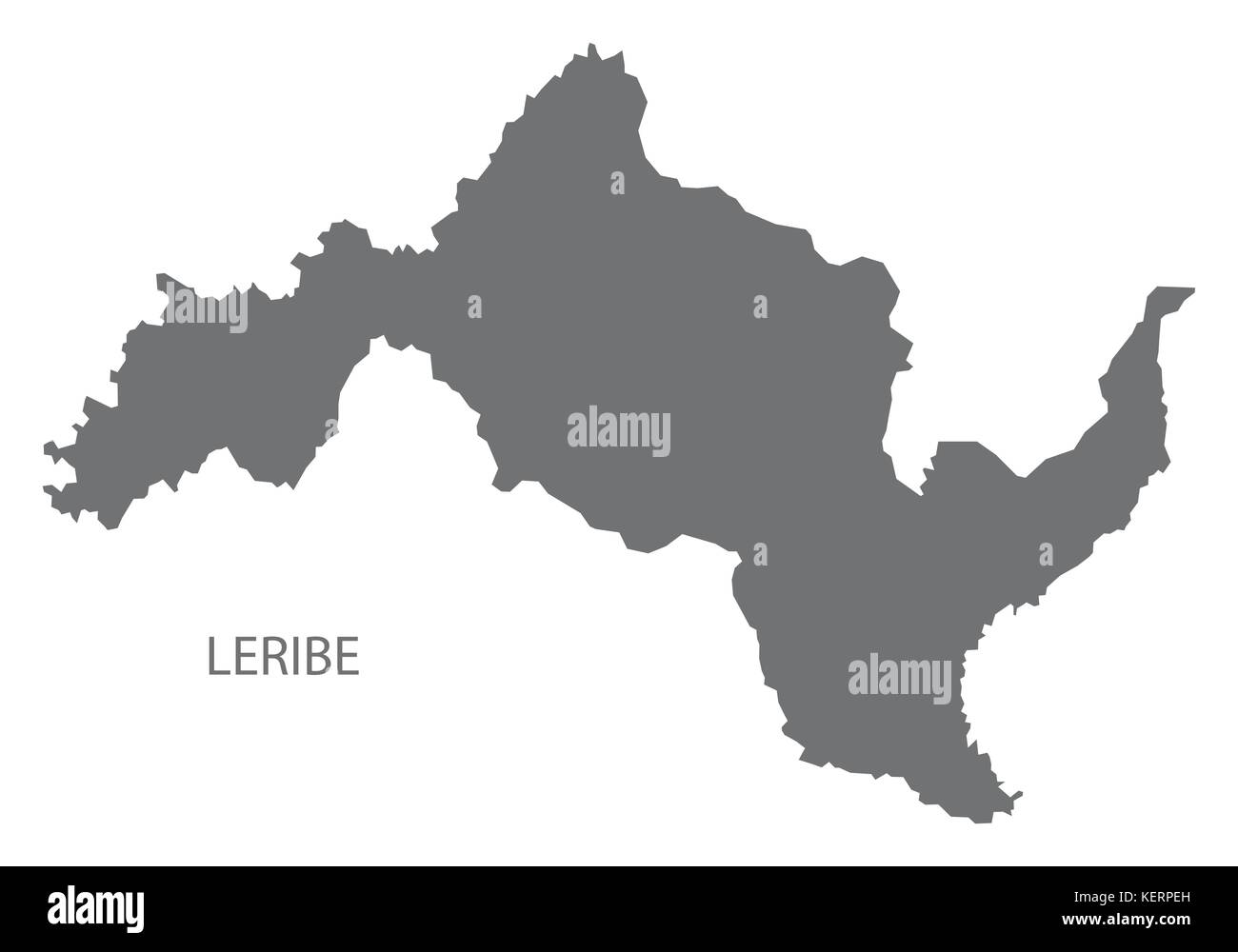 Leribe district map of Lesotho grey illustration silhouette shape Stock ...