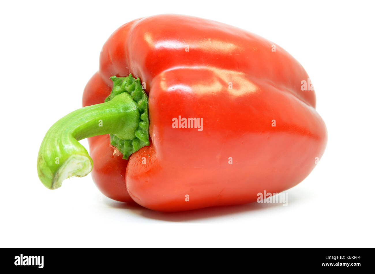 Single red pepper isolated on white background Stock Photo - Alamy