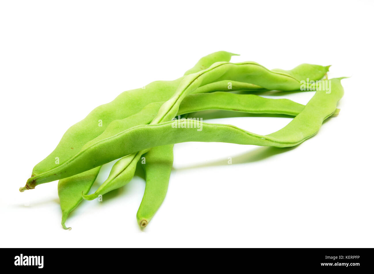 Fresh green hyacinth beans isolated on a white background Stock Photo ...