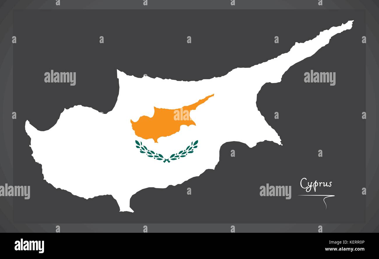 Cyprus map with Cyprian national flag illustration Stock Vector Image ...