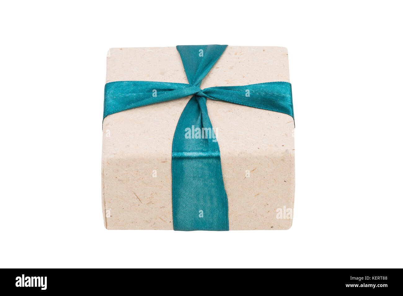 gift box with blue ribbon, isolated on white Stock Photo - Alamy