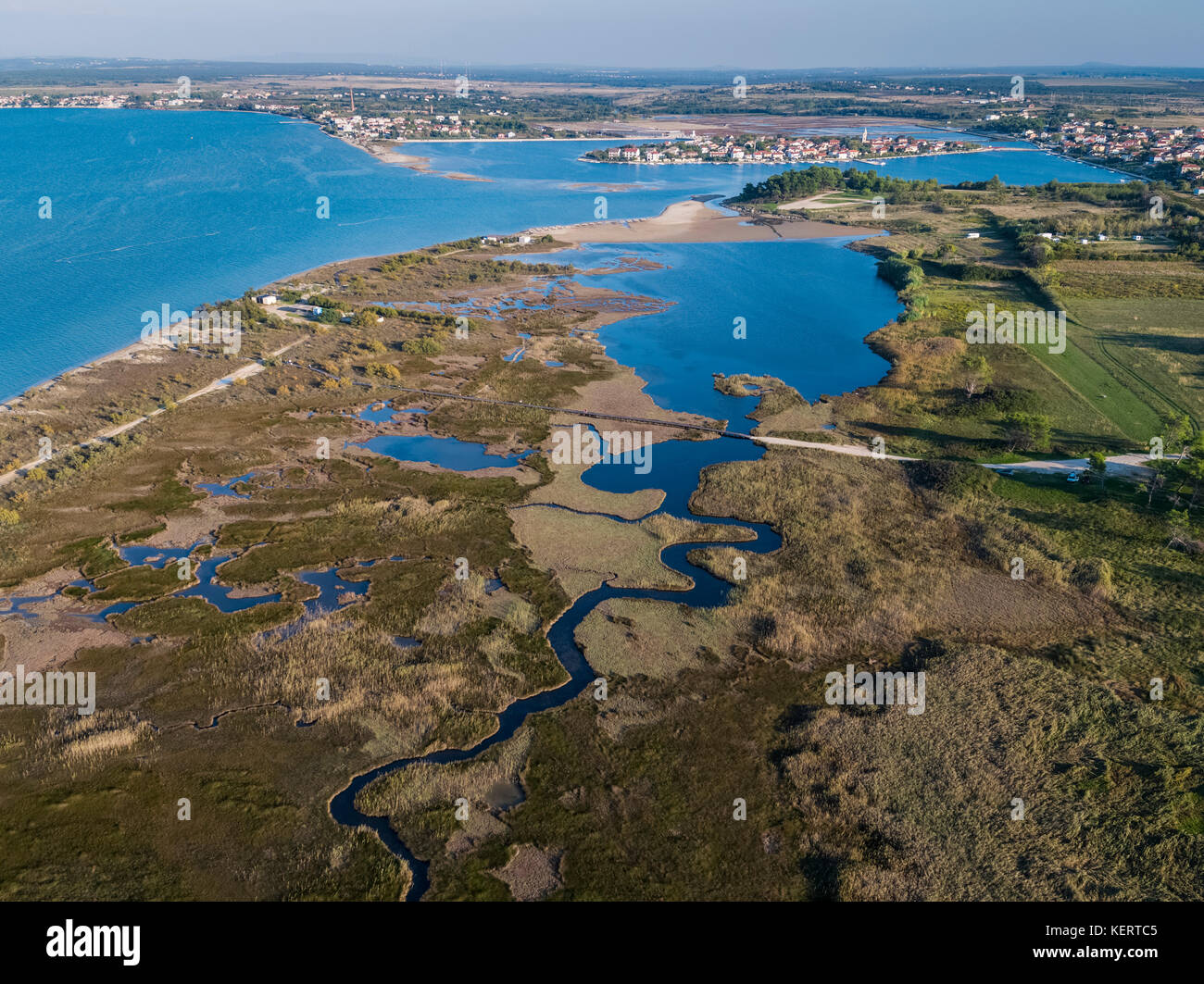 Aerial panorama of Nin lagoon , Croatia Stock Photo - Alamy