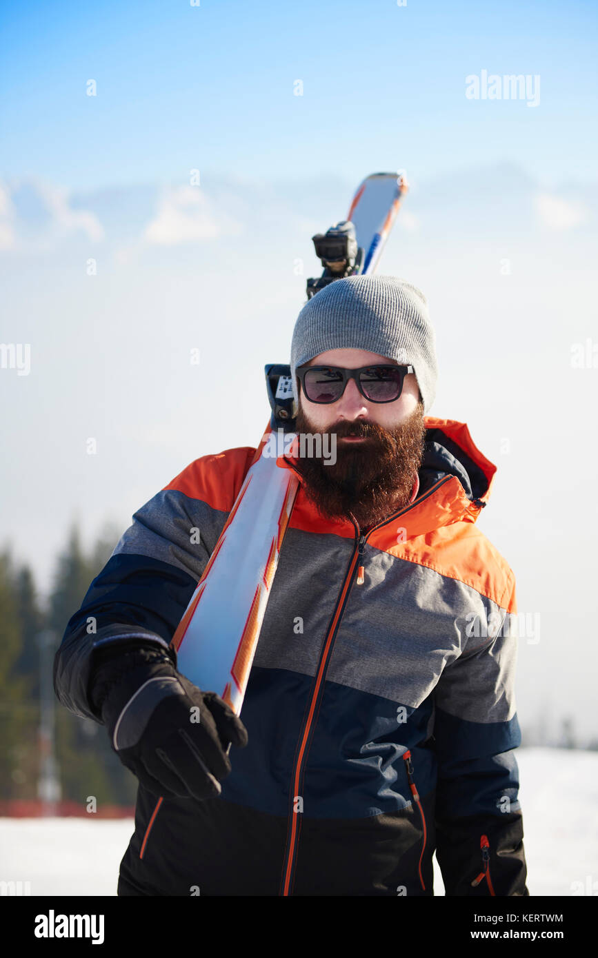 Man beard on ski slope hi-res stock photography and images - Alamy