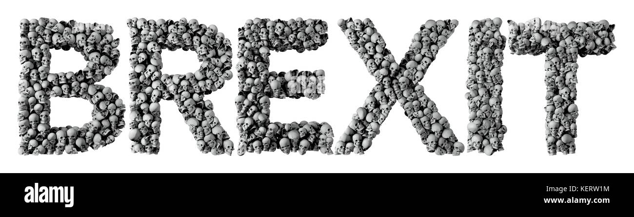 Brexit word made from a skull font. 3D Rendering Stock Photo - Alamy