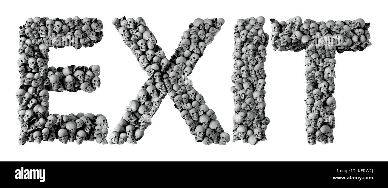 Horror exit sign Black and White Stock Photos & Images - Alamy