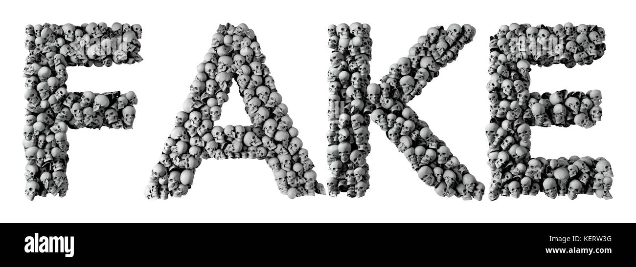 Fake word made from a skull font. 3D Rendering Stock Photo - Alamy