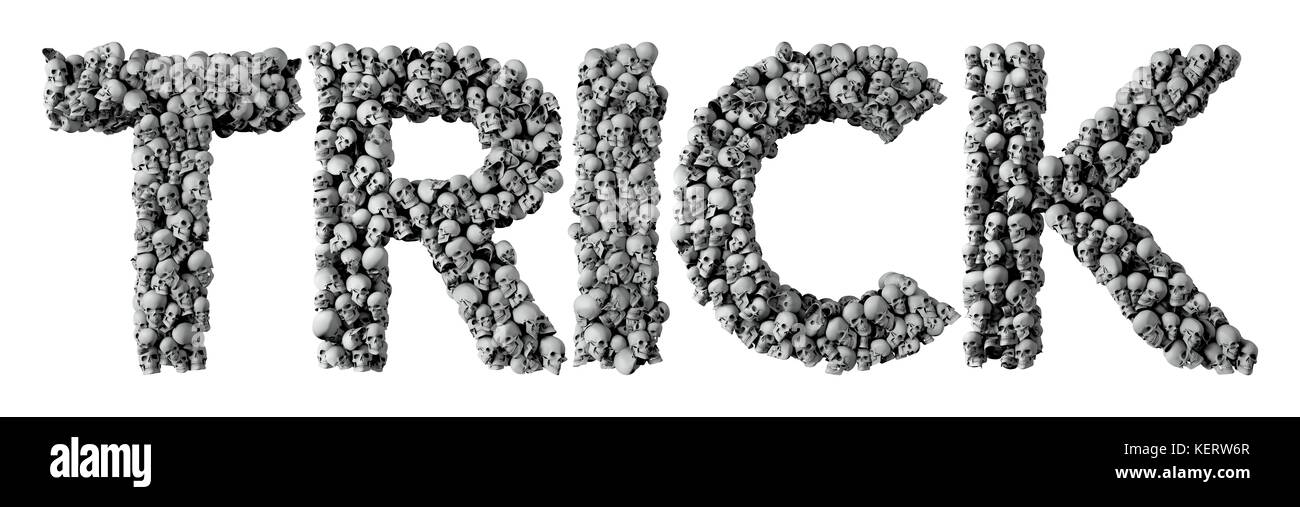 Trick Word Made From A Skull Font 3D Rendering Stock Photo Alamy trick-word-made-from-a-skull-font-3d-rendering-stock-photo-alamy