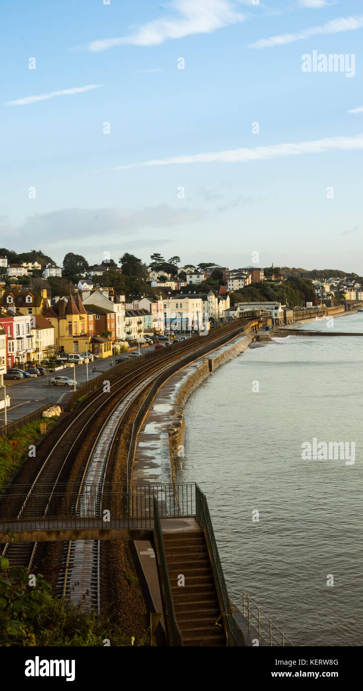 Dawlish seafront showing the railway Stock Photo - Alamy