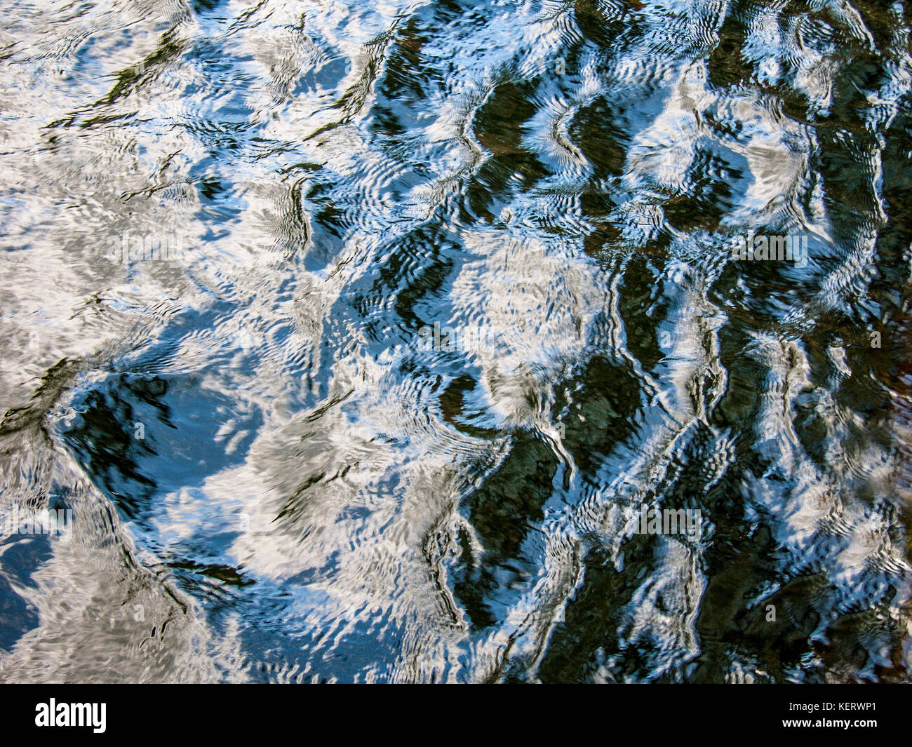 Reflection on Rippled Lake Water Stock Photo - Alamy
