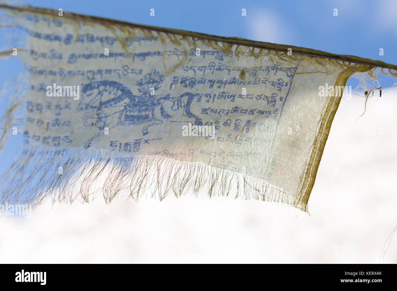 A detail of tibetan prayer flags Stock Photo - Alamy