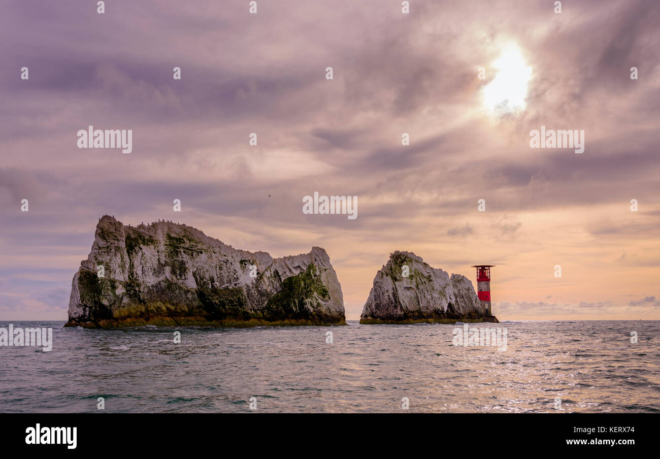 The needles isle of wight sunset hi-res stock photography and images ...
