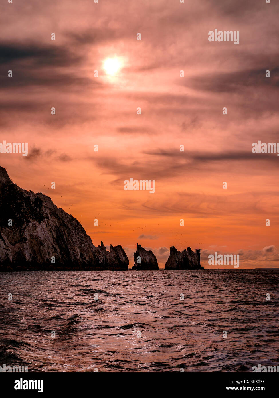 The needles isle of wight sunset hi-res stock photography and images ...