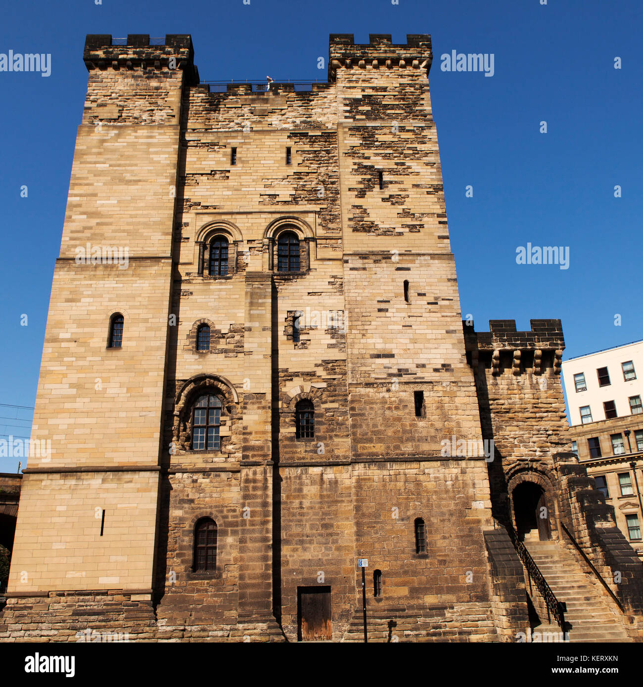 The castle keep in Newcastle-upon-Tyne, England. The historic landmark ...