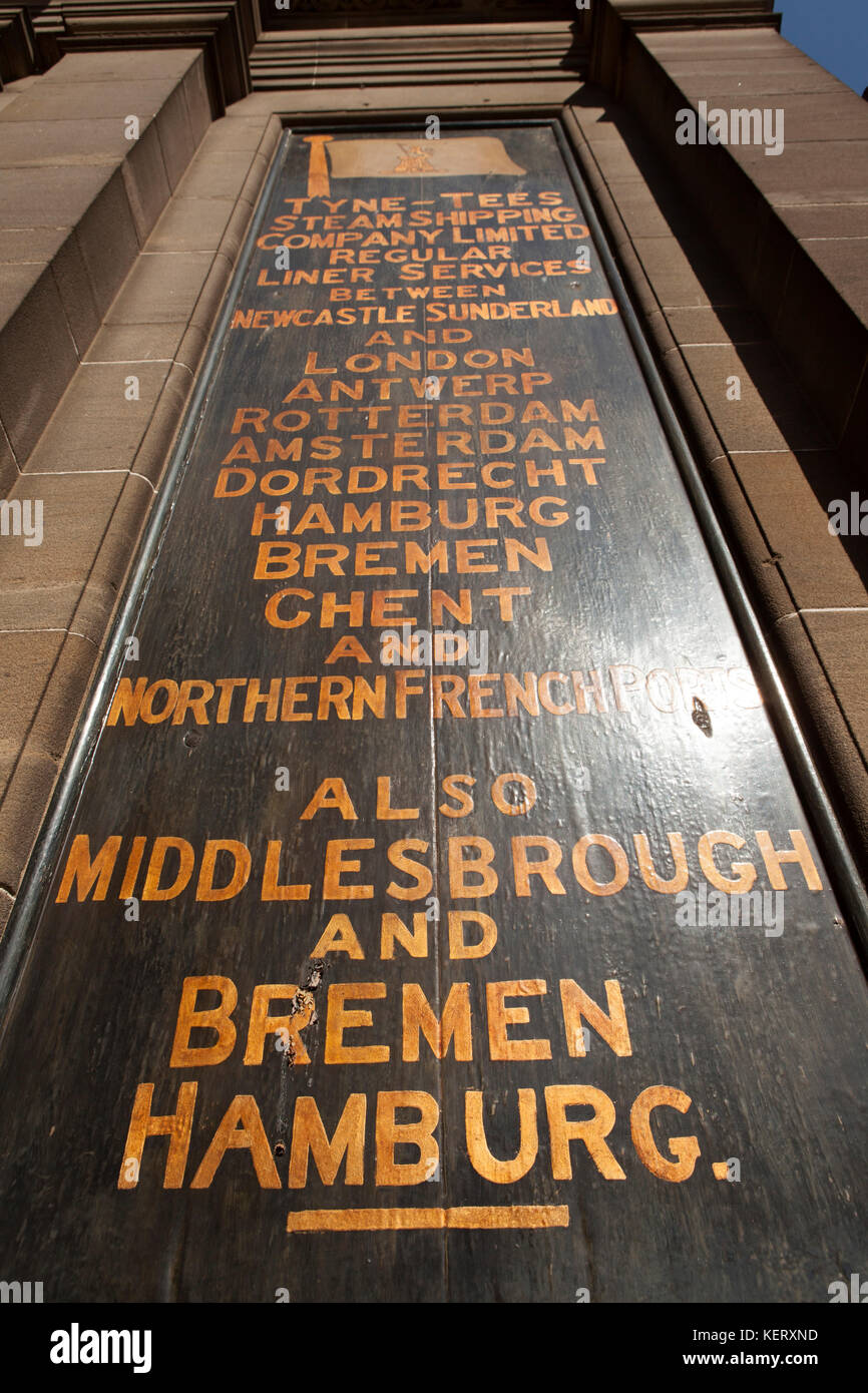 A sign attesting to the historic transport links from the Quayside in ...
