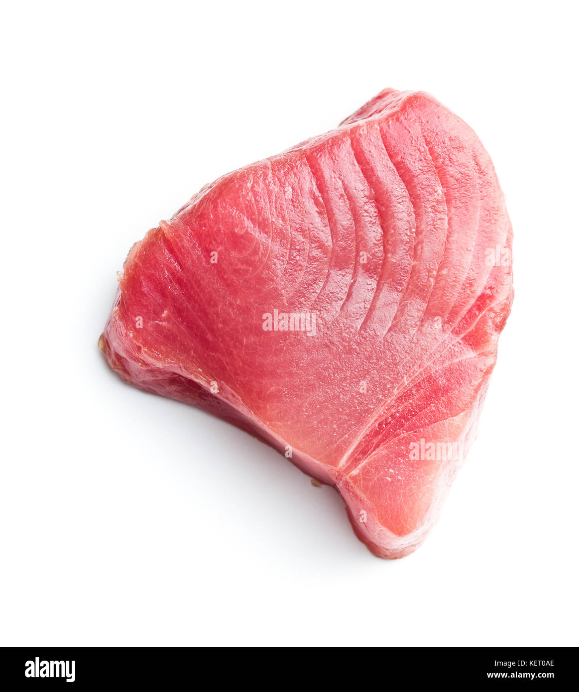 Fresh raw tuna steak isolated on white background Stock Photo - Alamy