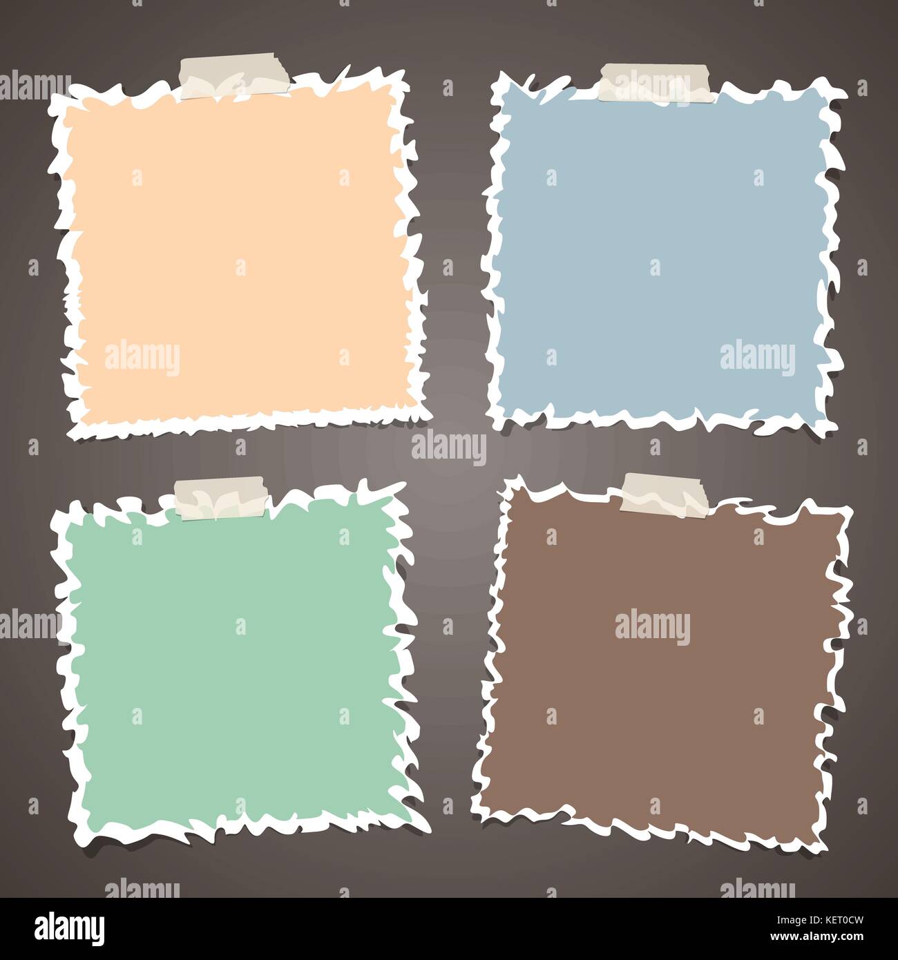 Colorful ripped, notebook, notepad paper sheets, note for text or ...