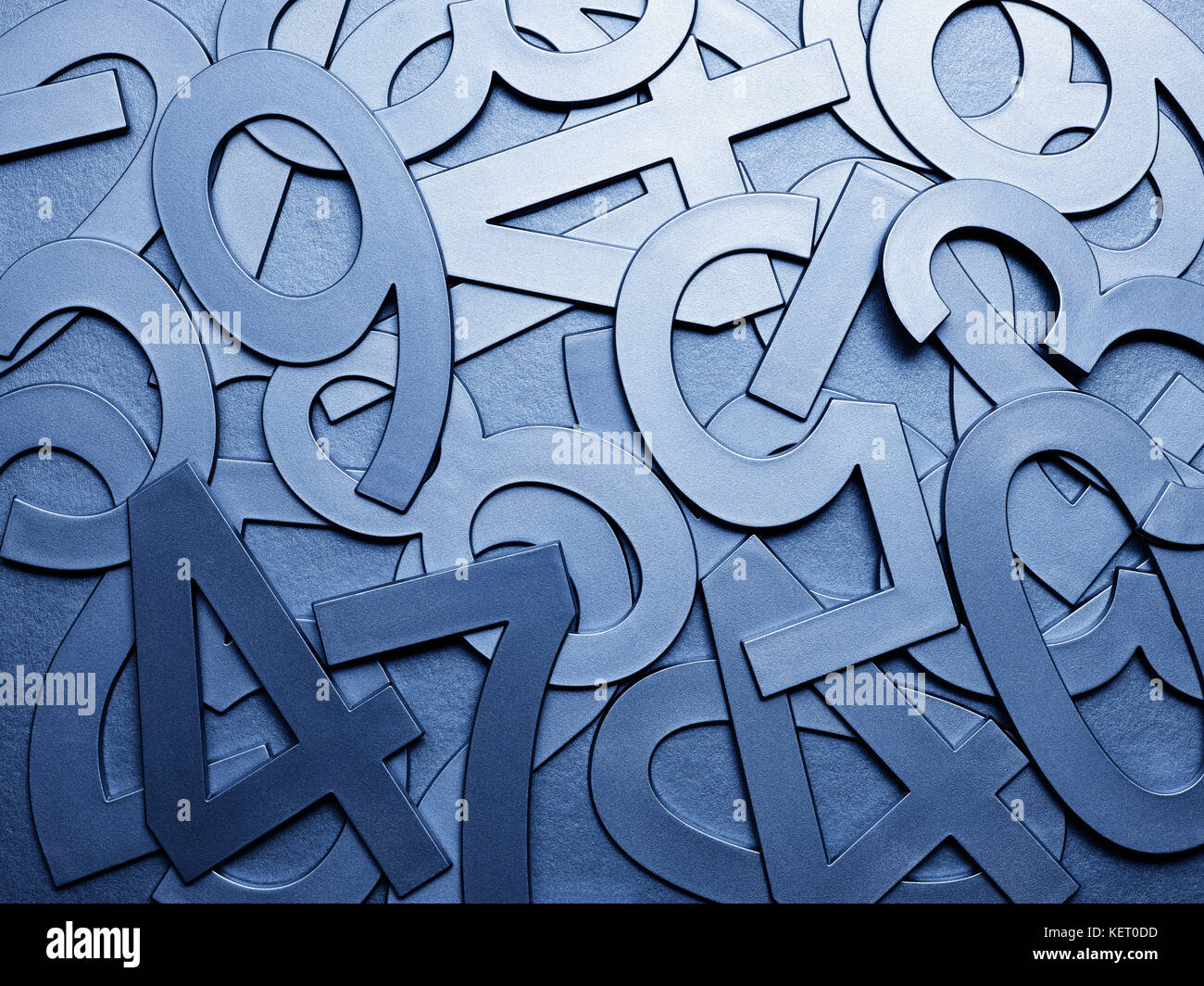 Random arrangement of blue metal texture random numbers abstract ...