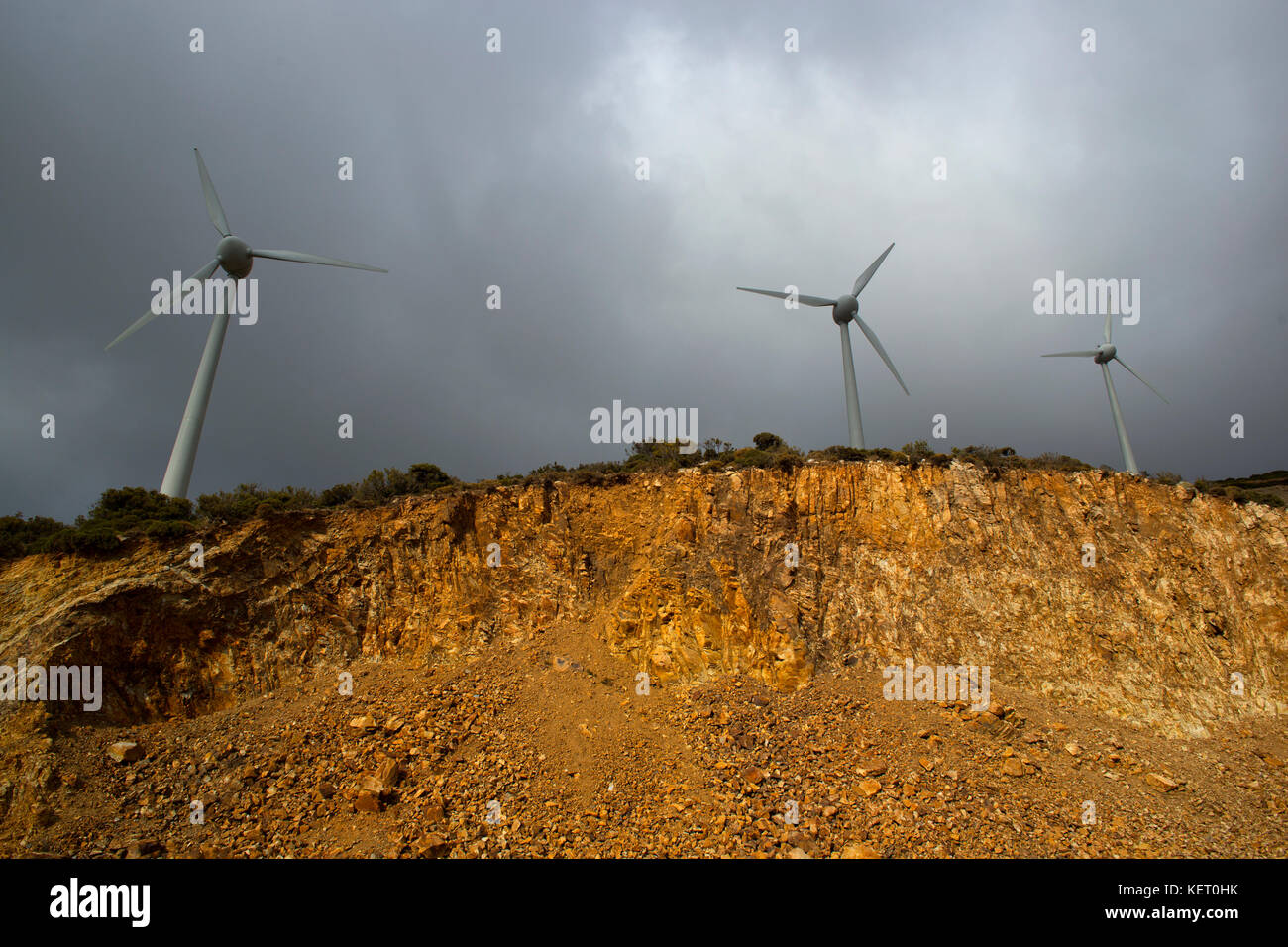 Wind farm at Crete Stock Photo - Alamy