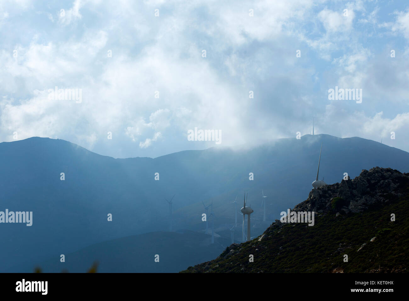 Wind farm at Crete Stock Photo - Alamy