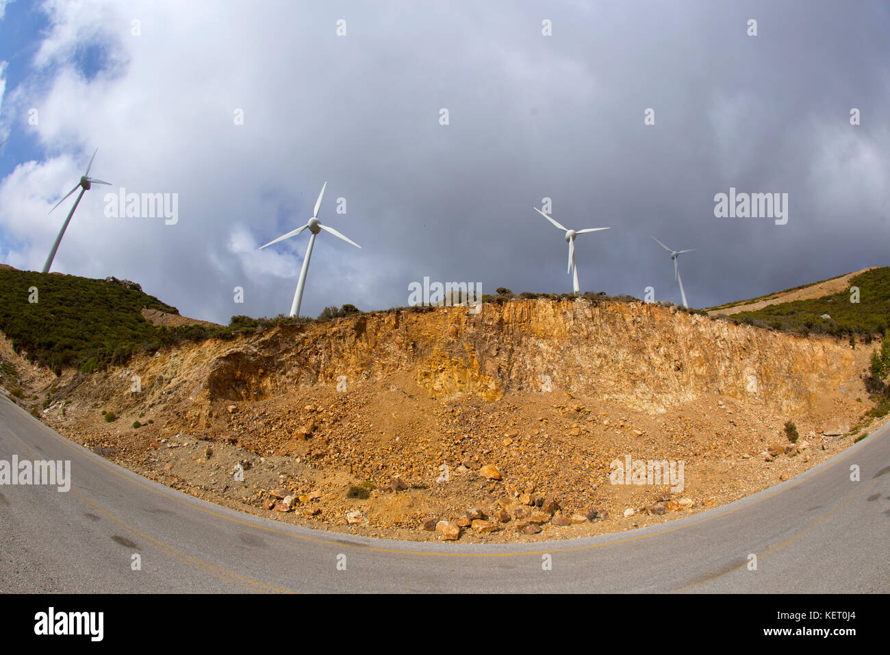 Wind farm at Crete Stock Photo - Alamy