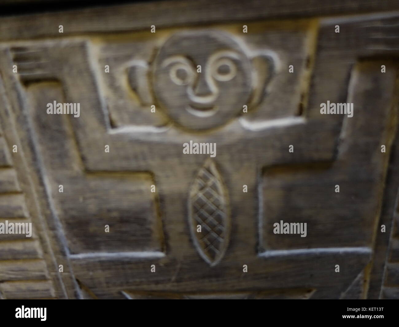 an Aztec themed wooden carving Stock Photo - Alamy