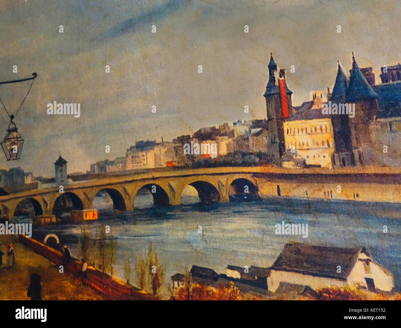 A painting of old Victorian London bridge Stock Photo - Alamy