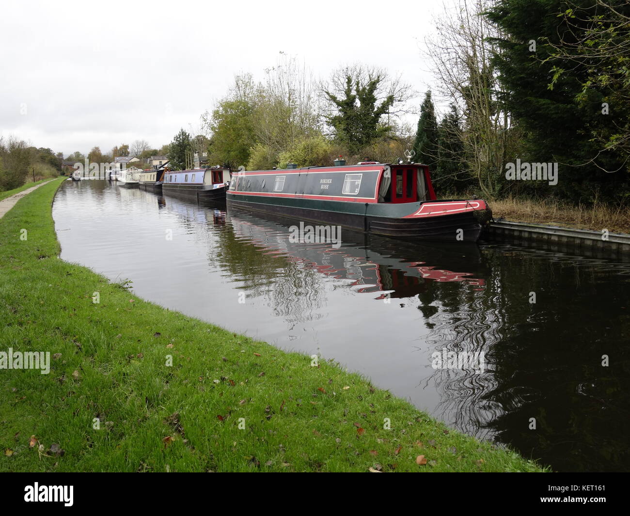an old canal barge Stock Photo - Alamy