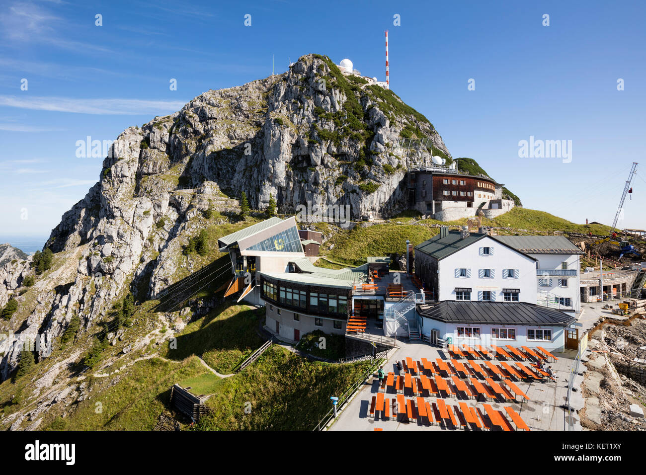 Wendelstein summit with transmission tower and observatory ...