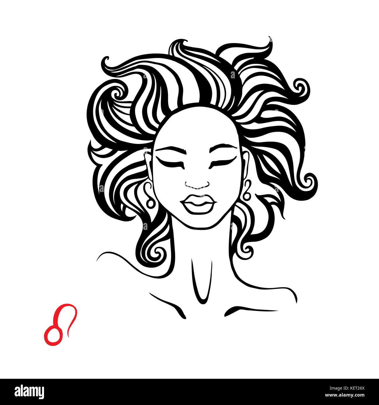 Leo. Zodiac Beautiful fashion girl Stock Vector Image & Art - Alamy