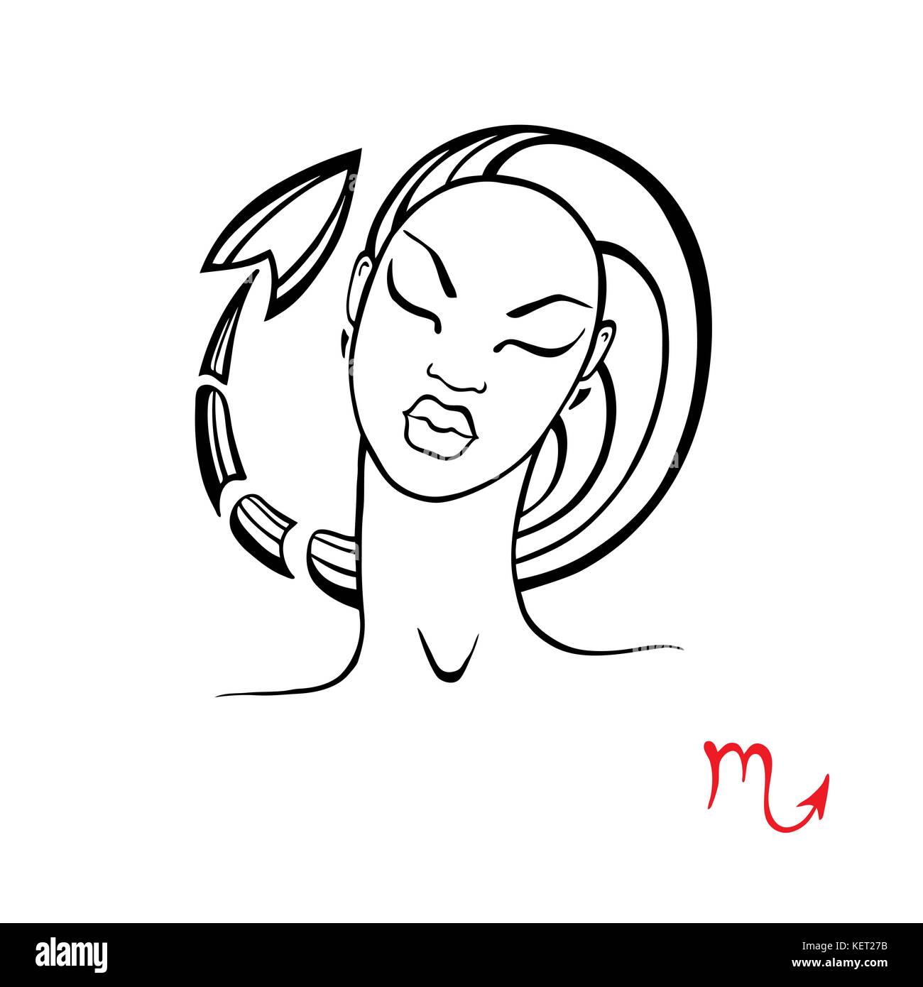 Scorpio. Zodiac Beautiful fashion girl Stock Vector Image & Art - Alamy