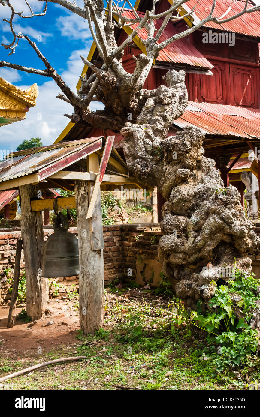 A bell at the Buddhist Monastery in Sagar Village, Taunggyi, Myanmar ...