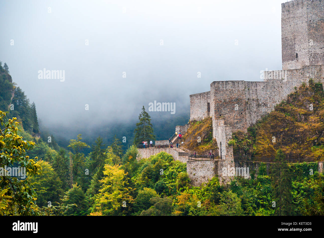 General view of Historical Zil Castle on the top of a hill with big ...